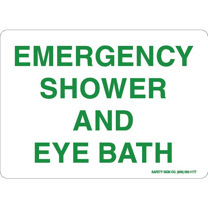 EMERGENCY SHOWER AND EYE BATH SIGN – Safety Sign Company