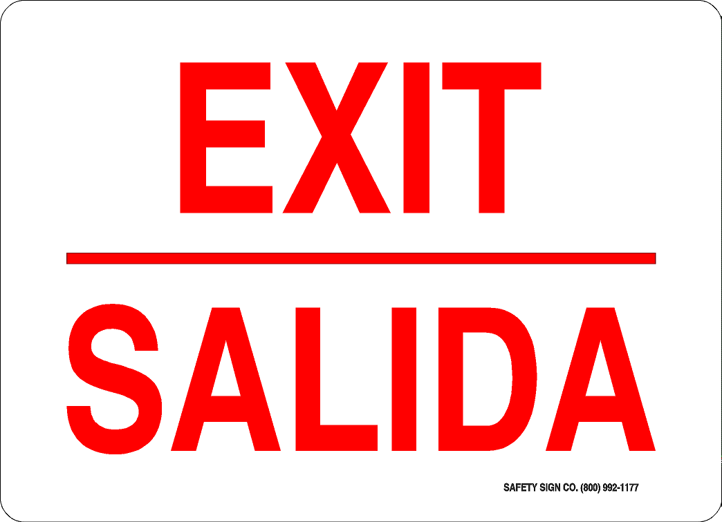 EXIT - SALIDA – Safety Sign Company