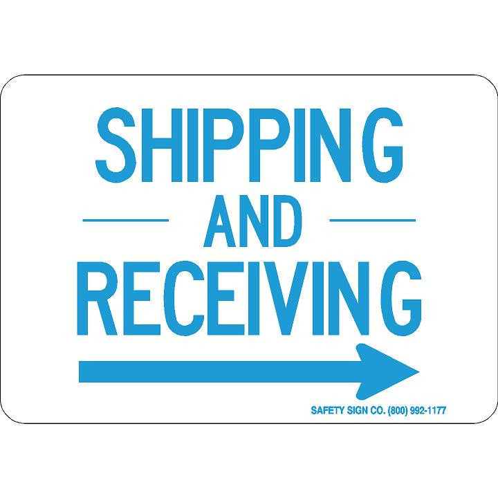 SHIPPING-AND-RECEIVING (RIGHT ARROW)(BLUE/WHITE) – Safety Sign Company