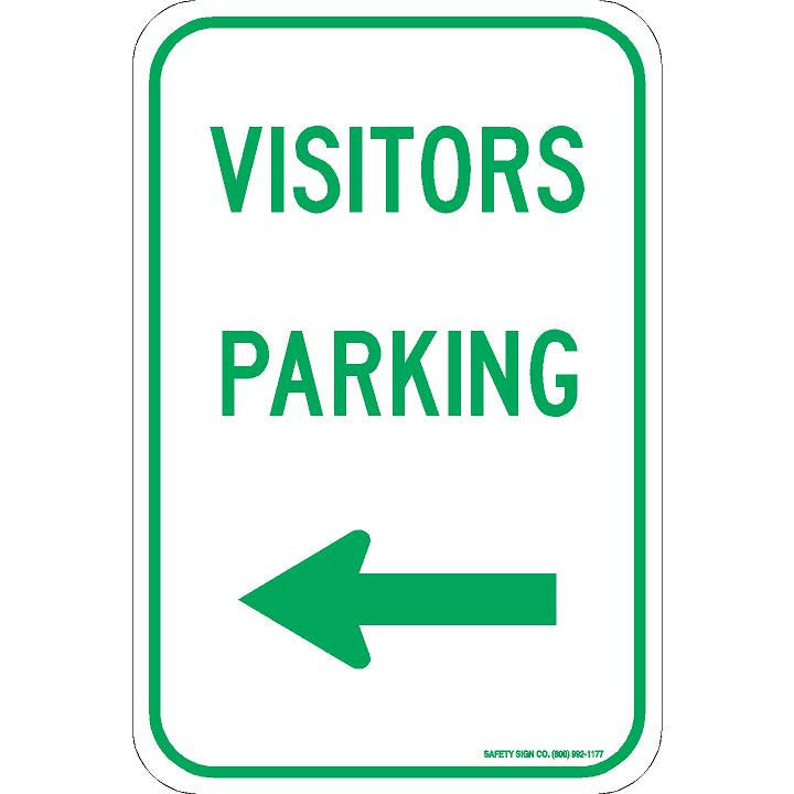 VISITOR PARKING (LEFT ARROW) SIGN – Safety Sign Company