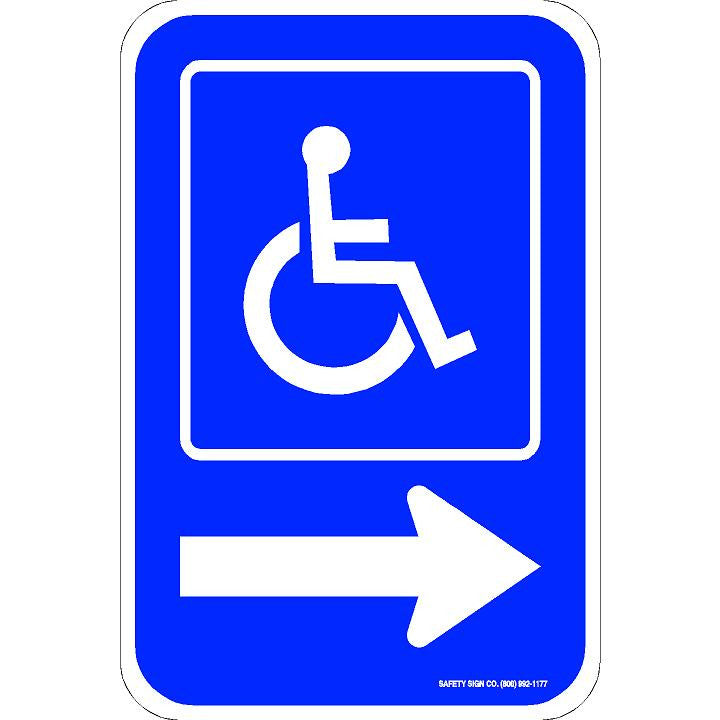 ADA PARKING SIGN RIGHT ARROW (WITH GRAPHIC) – Safety Sign Company