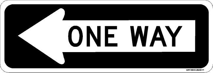ONE WAY (LEFT ARROW) SIGN – Safety Sign Company