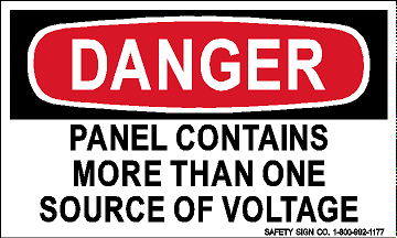 DANGER PANEL CONTAINS MORE THAN ONE SOURCE OF VOLTAGE (STALAR® Vinyl P ...