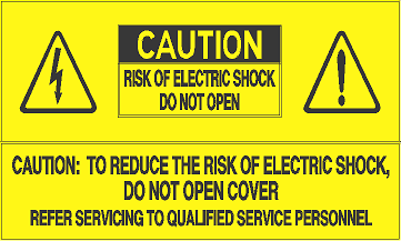 CAUTION RISK OF ELECTRIC SHOCK DO NOT OPEN CAUTION TO REDUCE THE RISK ...
