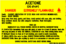 ACETONE LABEL (STALAR® Vinyl Press On) – Safety Sign Company